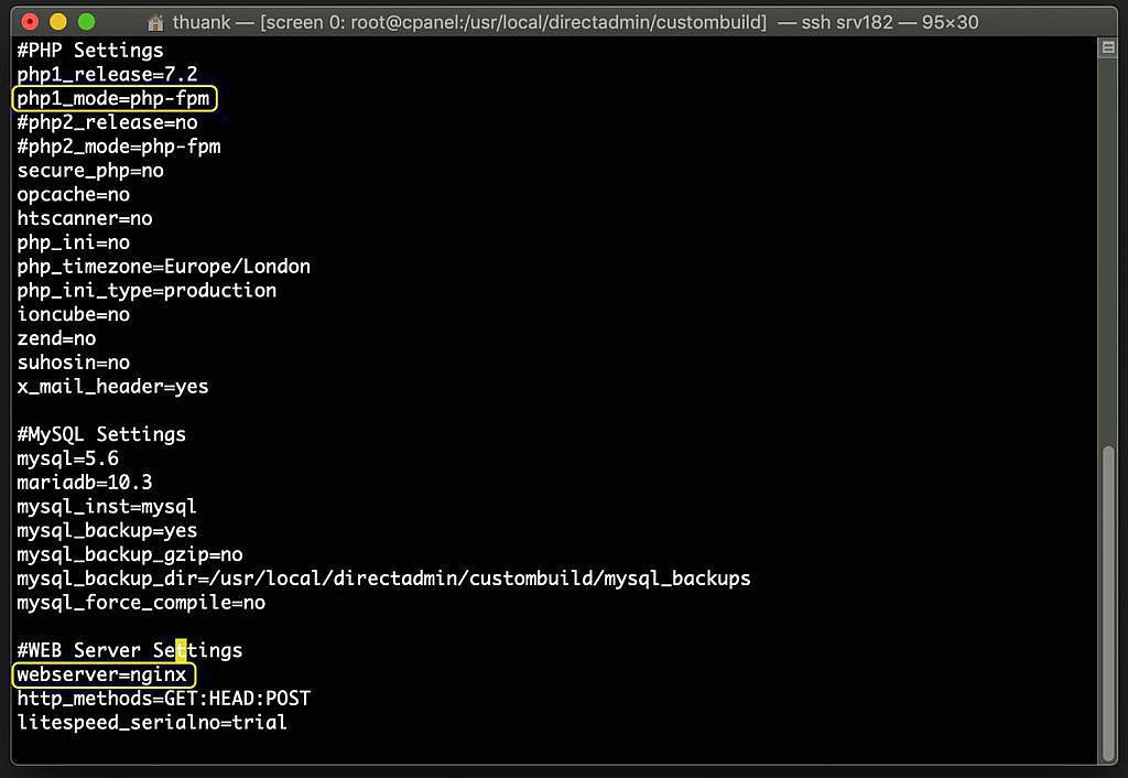 [DirectAdmin] Dùng Custombuild để thay đổi webserver từ Apache sang Nginx | ThuanNguyen.NET - Kỷ ...